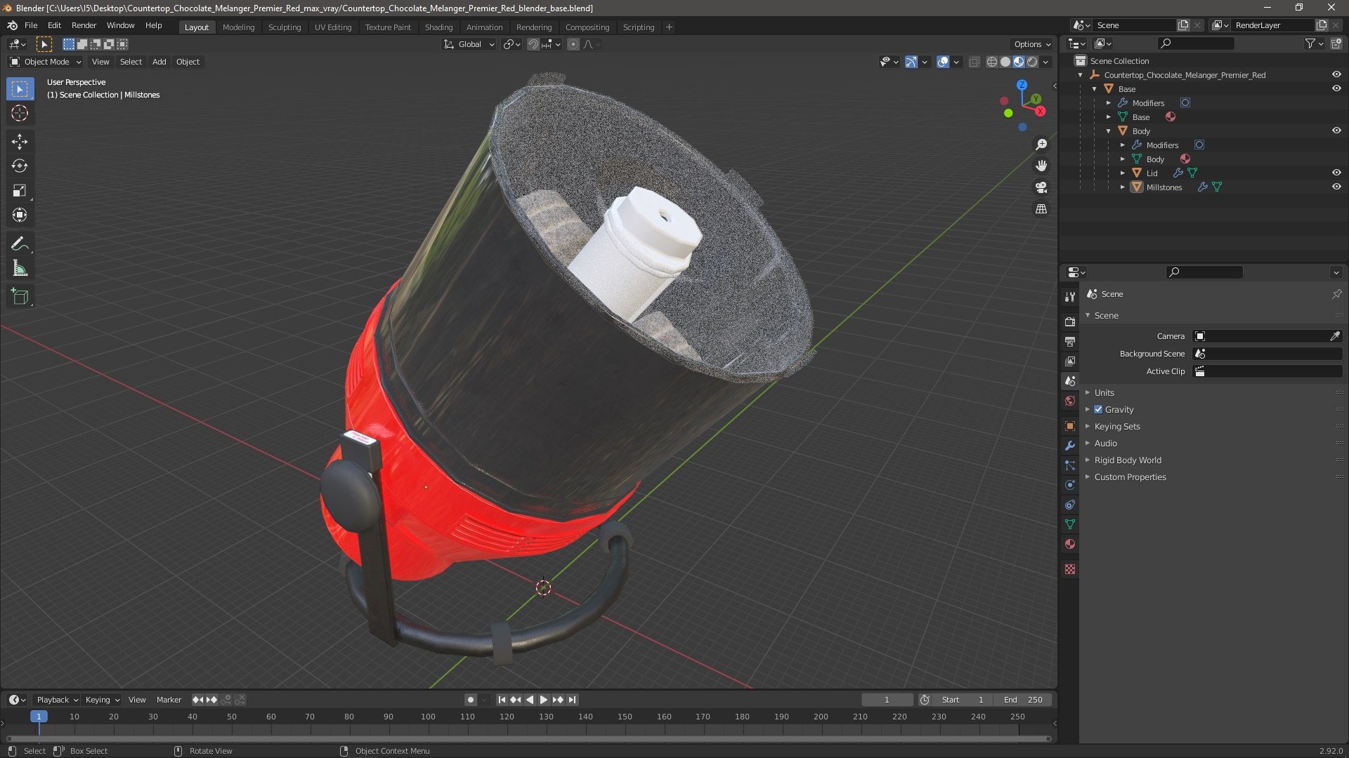 Countertop Chocolate Melanger Premier Red 3D Model - TurboSquid 2222851