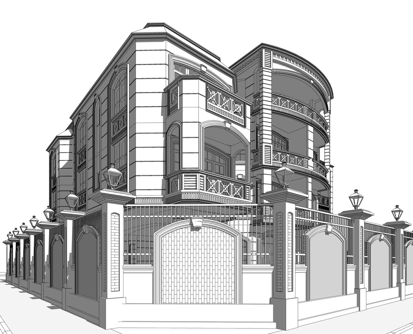 Classic Villa Model - TurboSquid 1522376