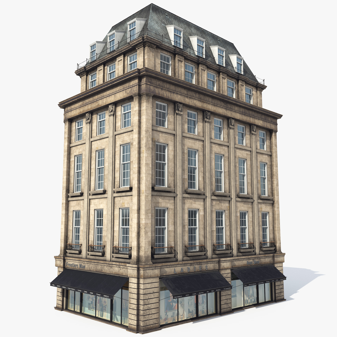 modelo 3d Paquete de edificios antiguos de New Castle, texturas 4K PBR ...