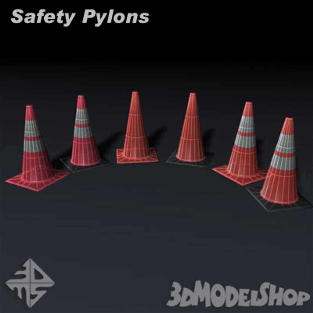 safety pylons 3d model