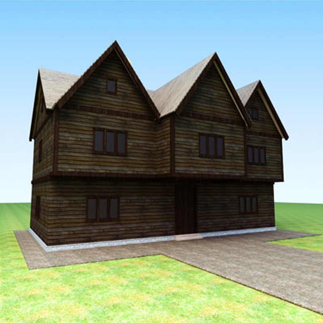 3d model small town house building