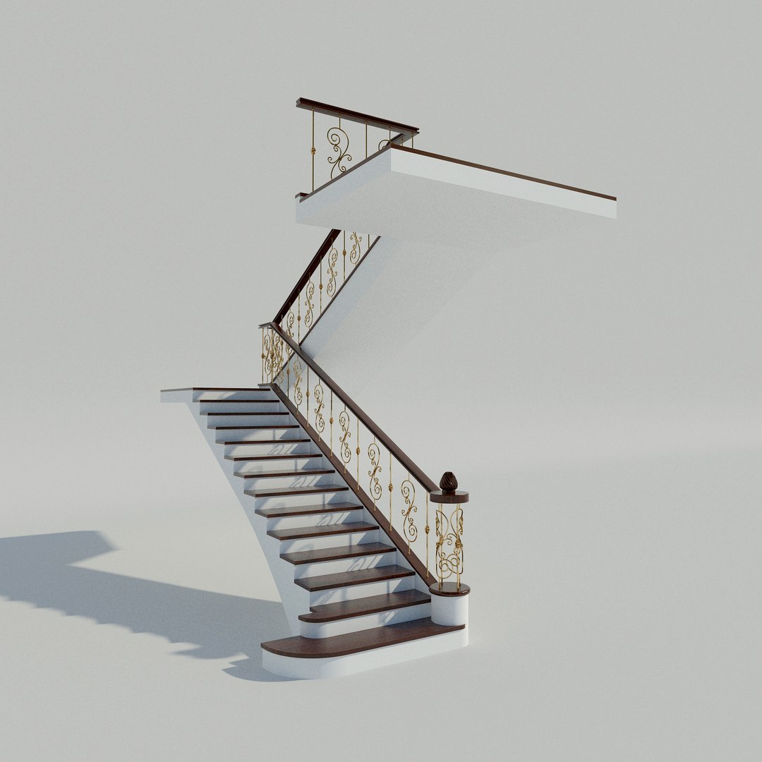 3d model concrete stair