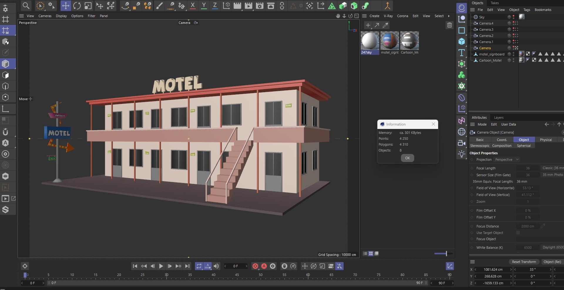3D Cartoon Motel Model - TurboSquid 2224428