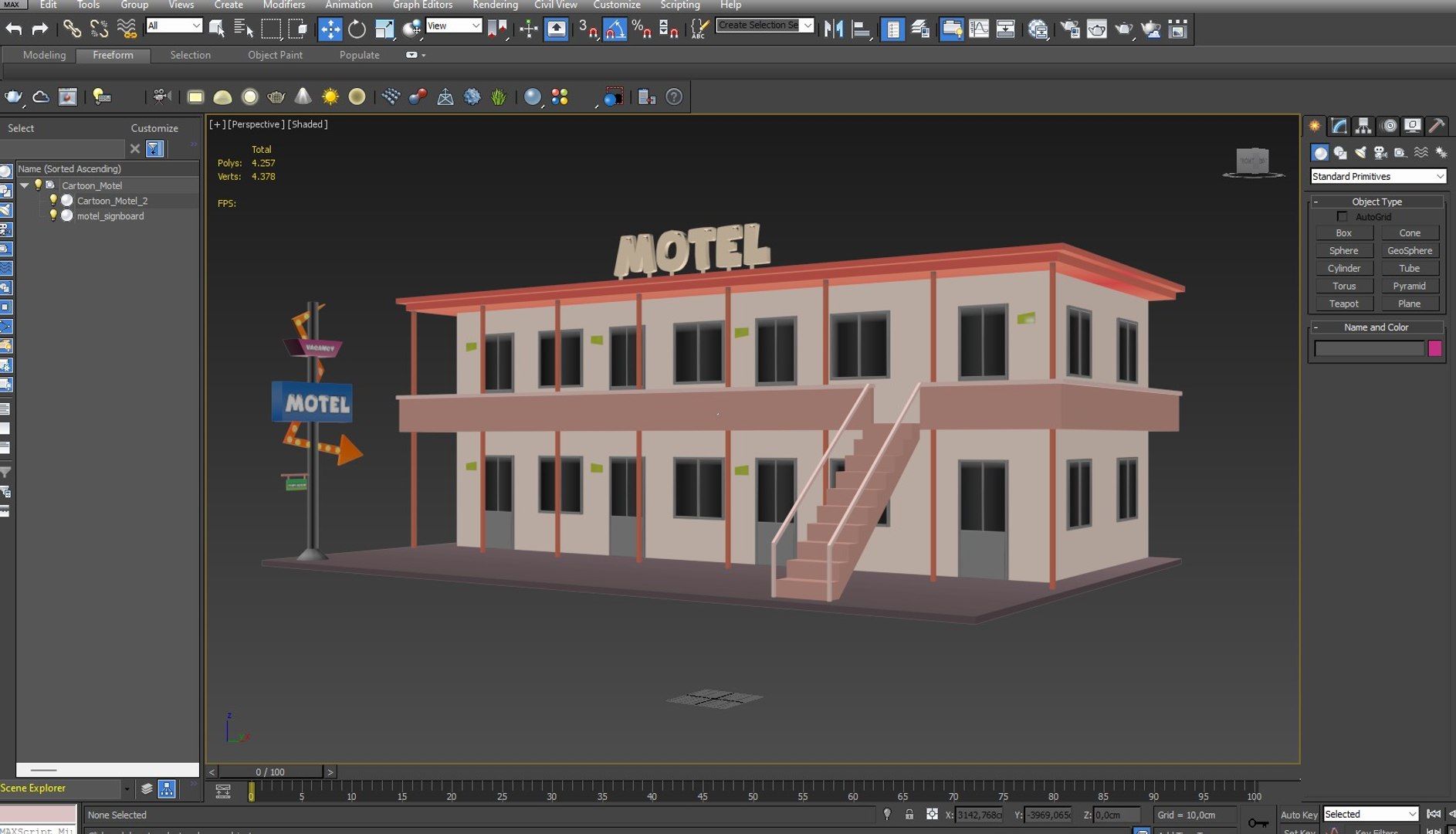 3D Cartoon Motel Model - TurboSquid 2224428