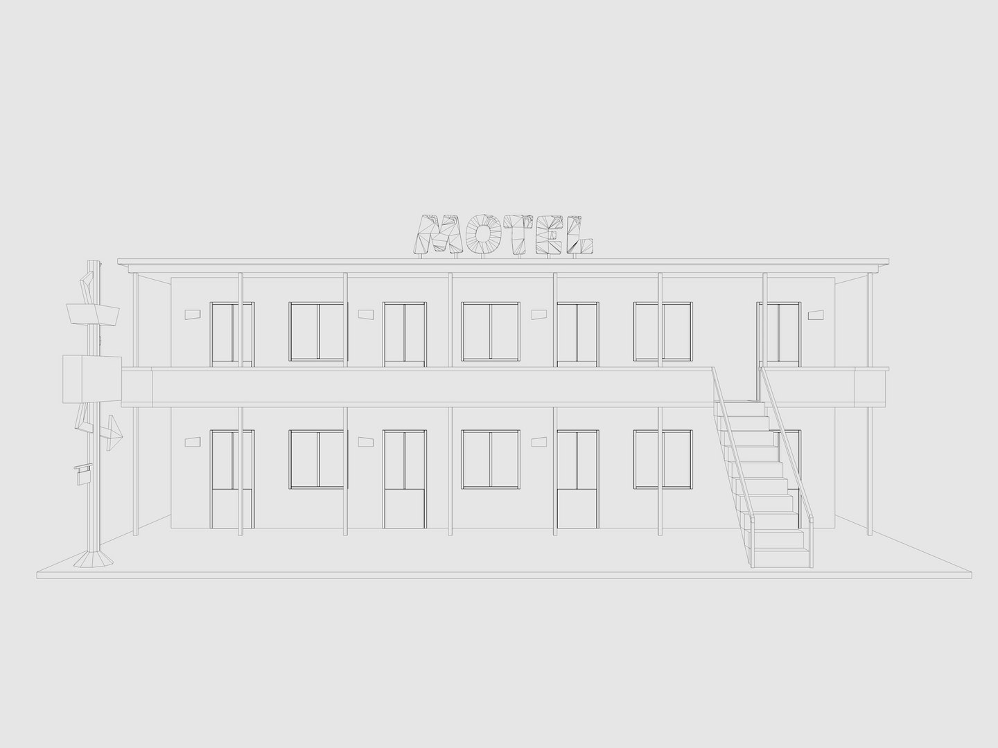 3D Cartoon Motel Model - TurboSquid 2224428
