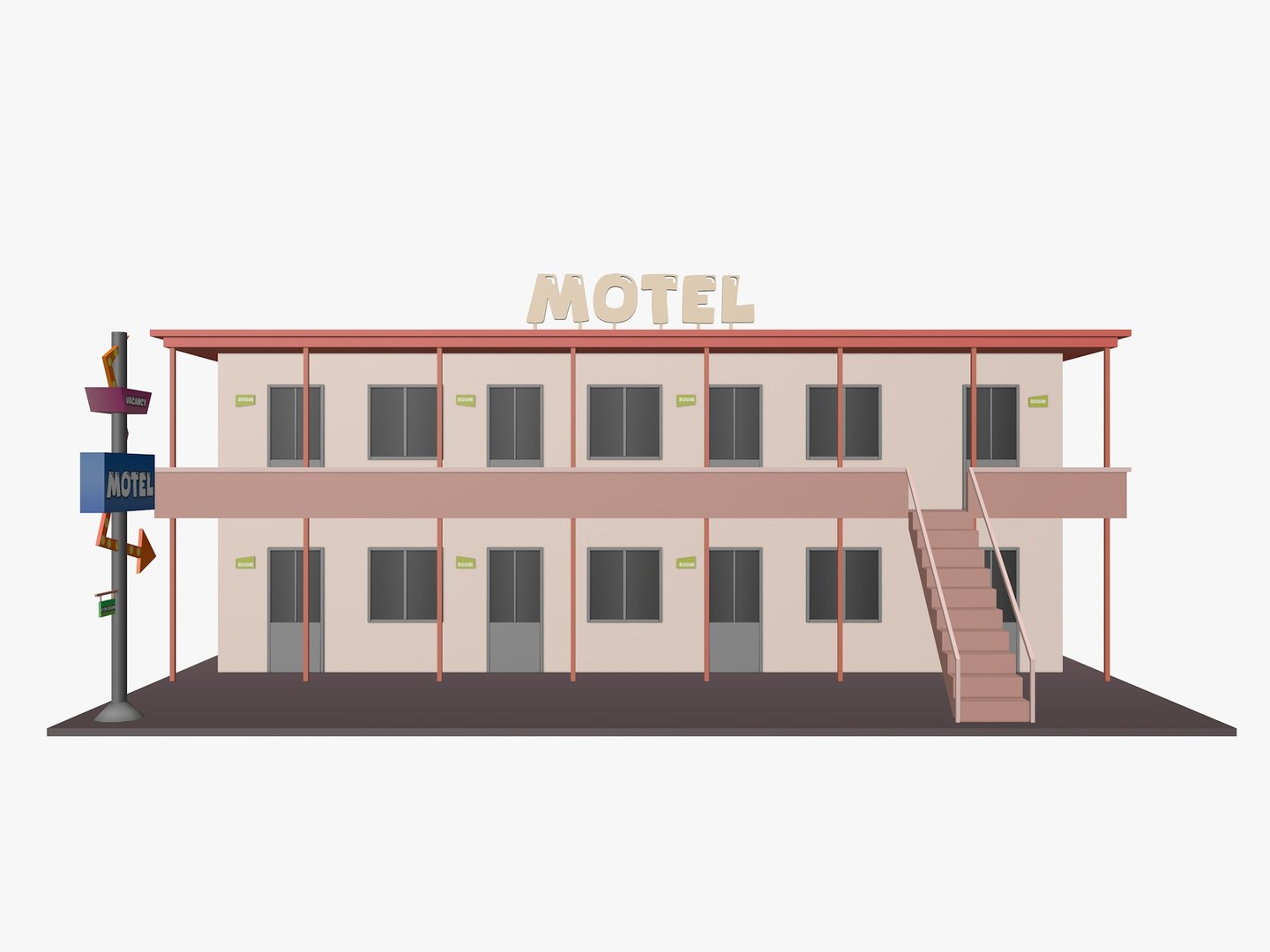 3D Cartoon Motel Model - TurboSquid 2224428