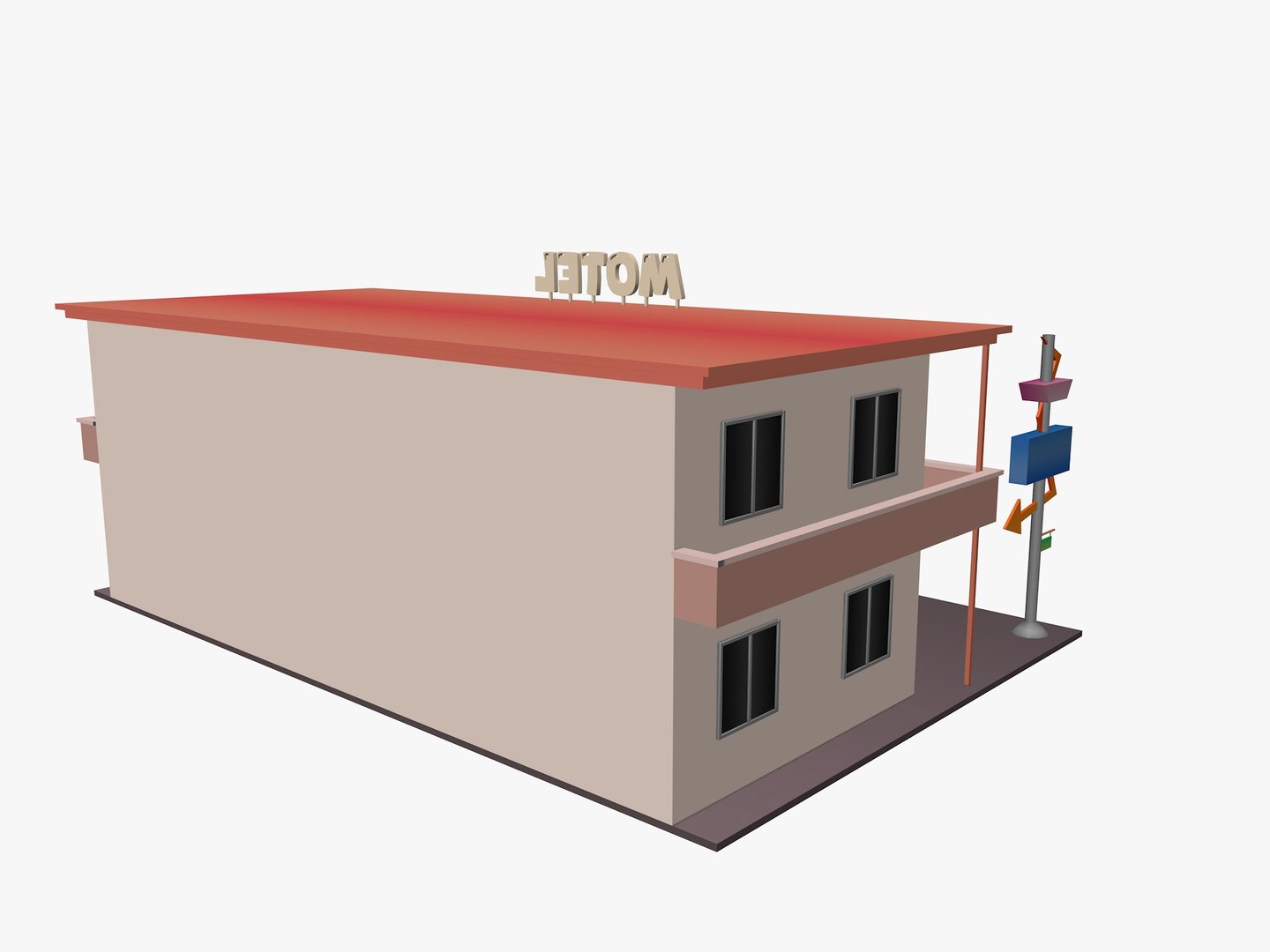 3D Cartoon Motel Model - TurboSquid 2224428