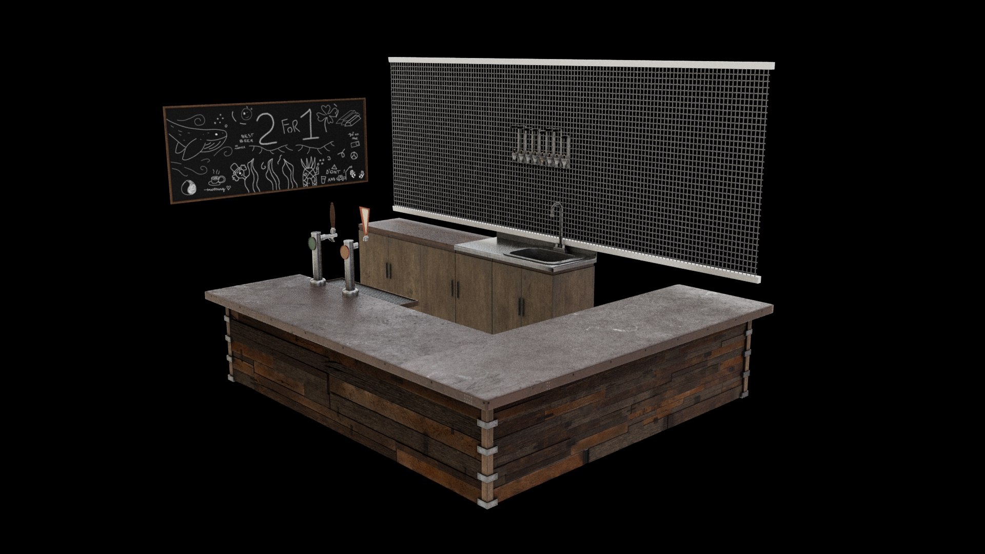 3D Bar Counter - TurboSquid 2086302