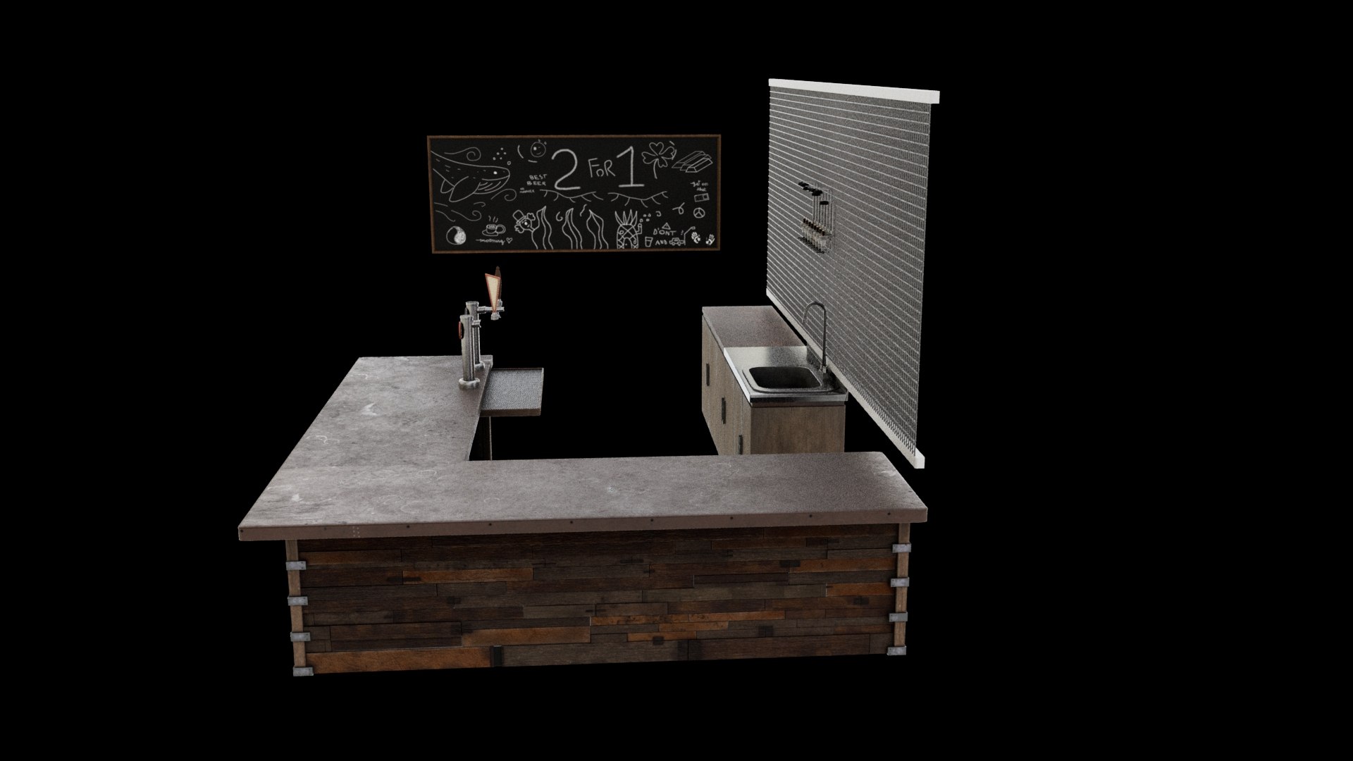 3D Bar Counter - TurboSquid 2086302