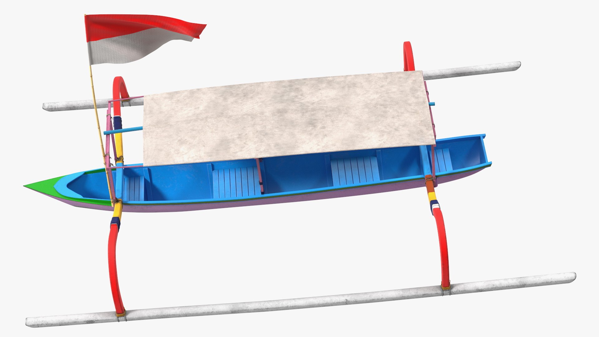 Jukung Boat Colorful 3D Model - TurboSquid 2161299