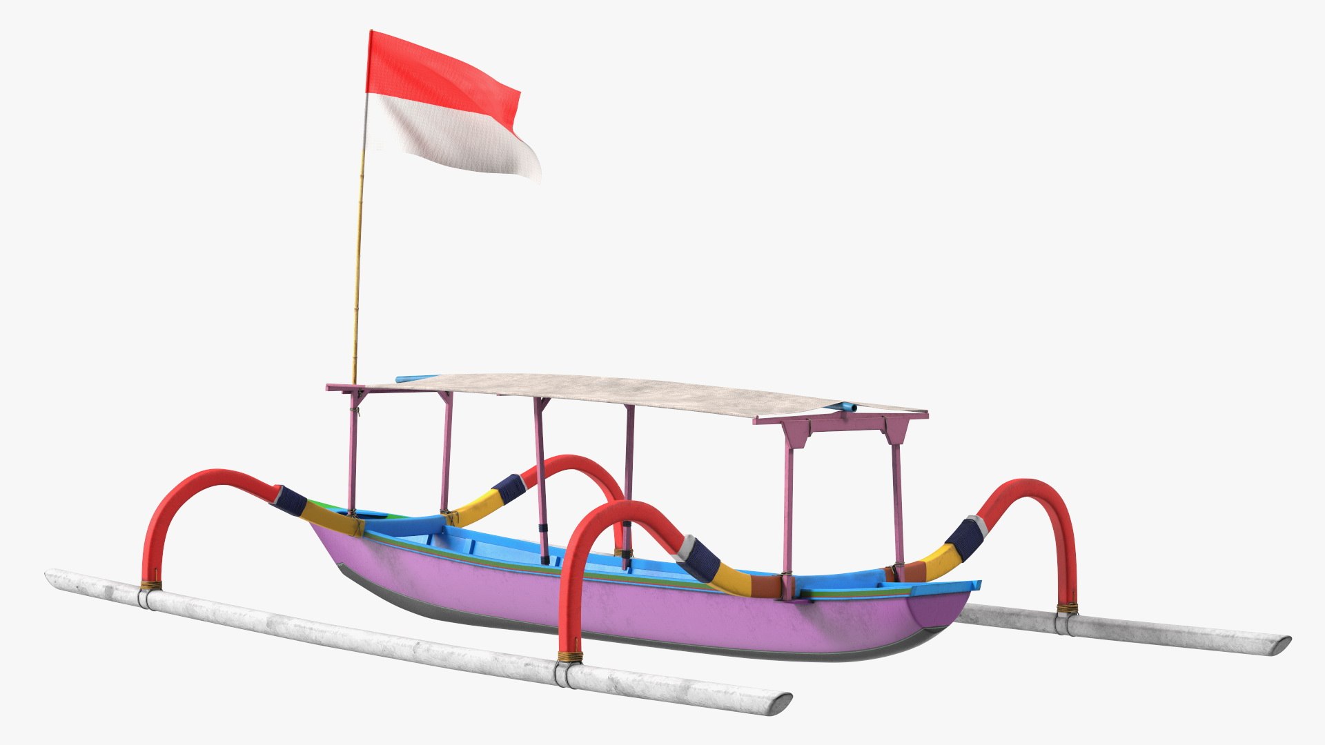 Jukung Boat Colorful 3D Model - TurboSquid 2161299