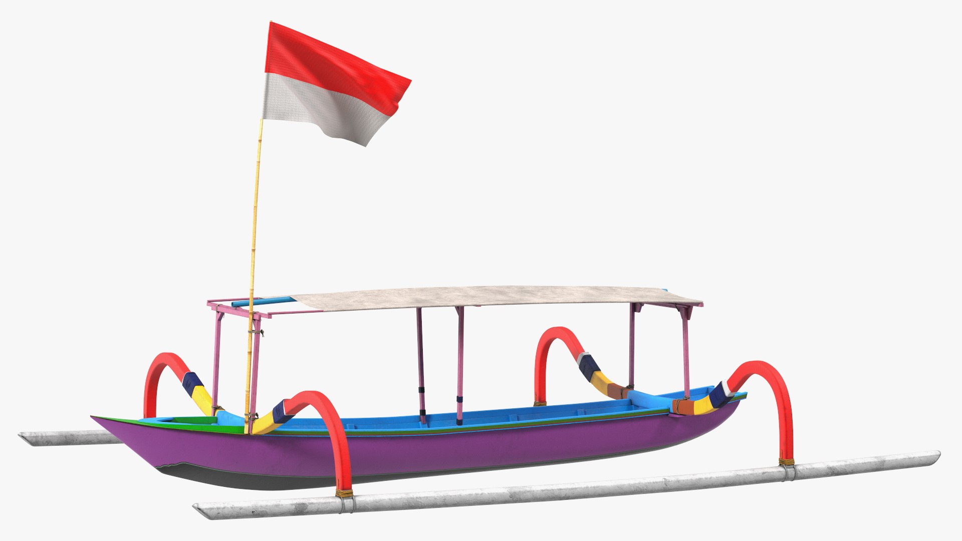 Jukung Boat Colorful 3D Model - TurboSquid 2161299