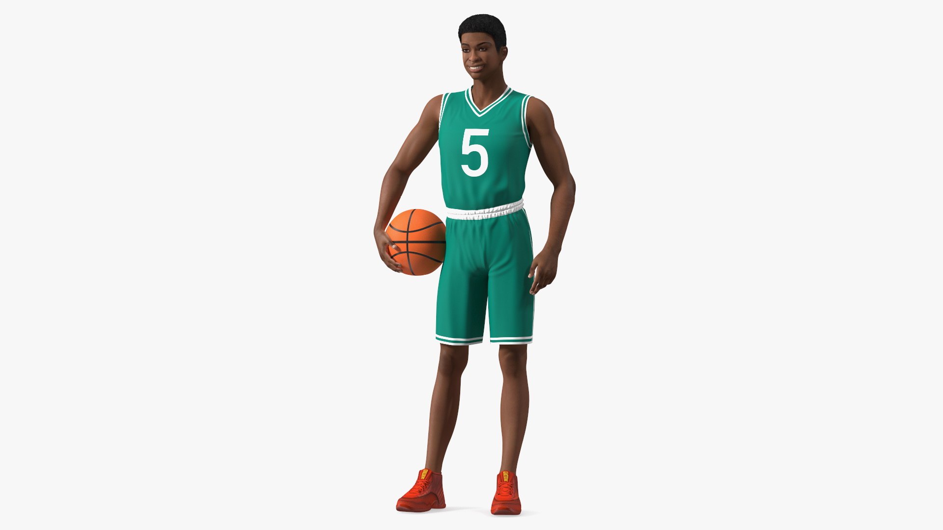 3D Light Skin Teenager Basketball Player Standing Pose - TurboSquid 1764476
