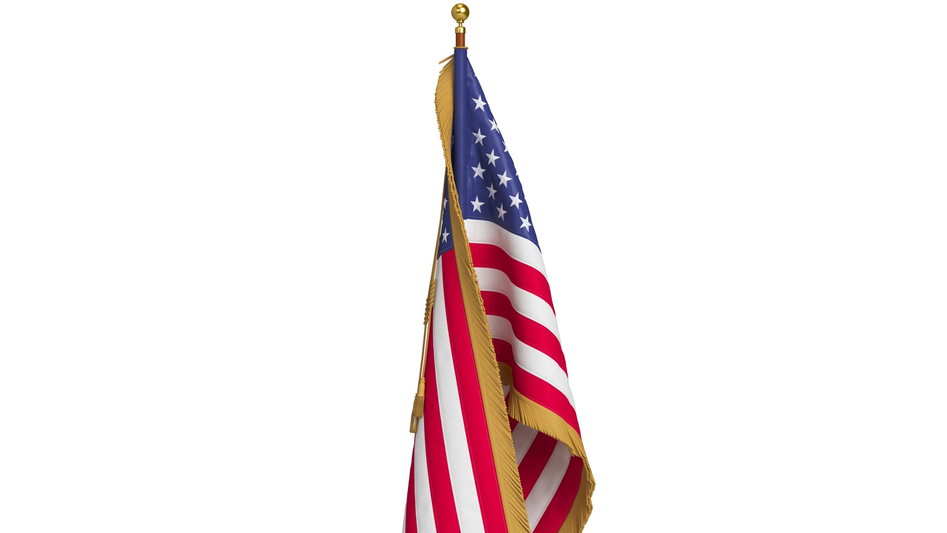 3D American Flag Indoor Model - TurboSquid 2135566