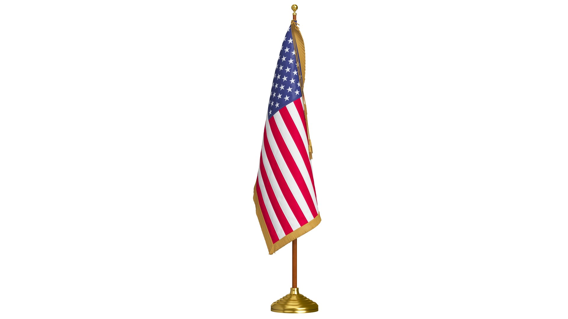 3D American Flag Indoor Model - TurboSquid 2135566
