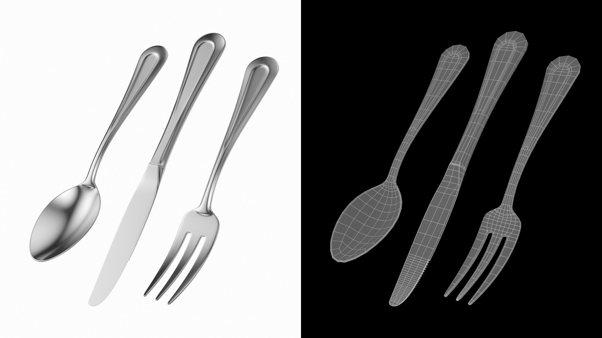 Dessert Knife Fork Spoon Classic Cutlery Model - TurboSquid 2199582