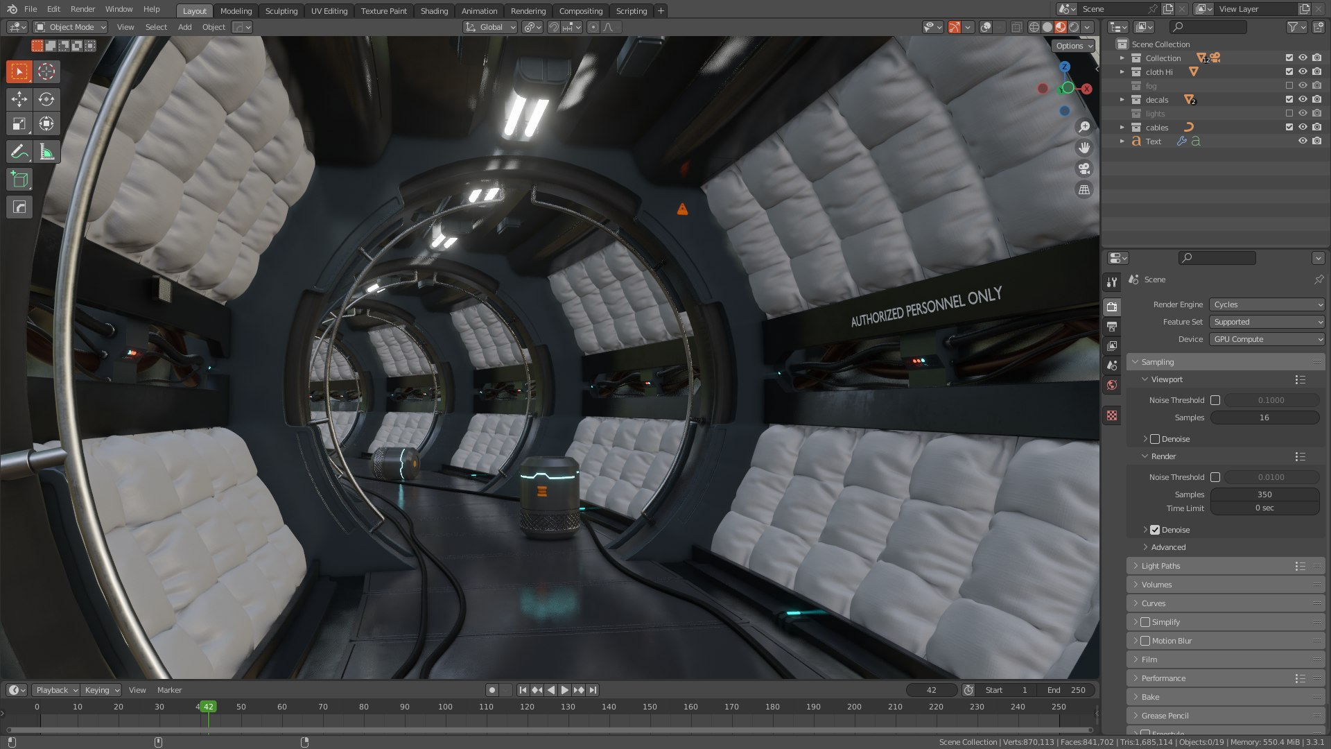 3D Model Space Craft Corridor - TurboSquid 1993426
