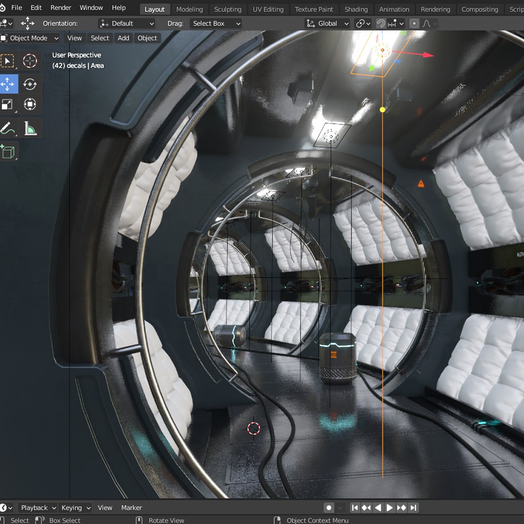 3D Model Space Craft Corridor - TurboSquid 1993426