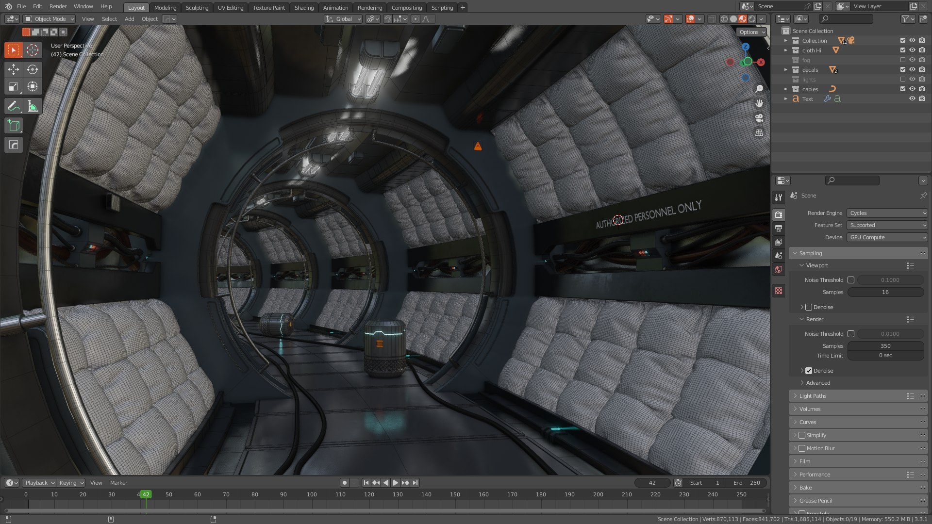 3D Model Space Craft Corridor - TurboSquid 1993426