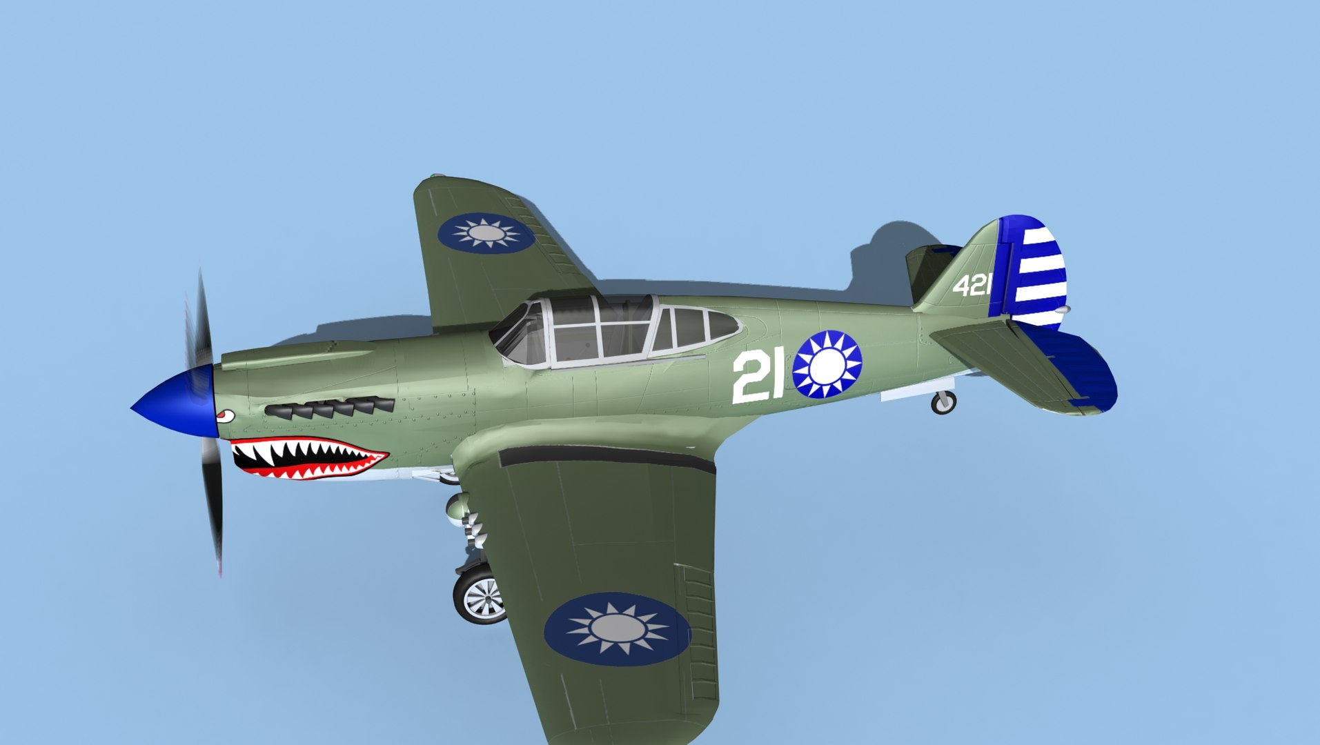 3D Model Curtiss P-40F Tomahawk V15 China - TurboSquid 1915540