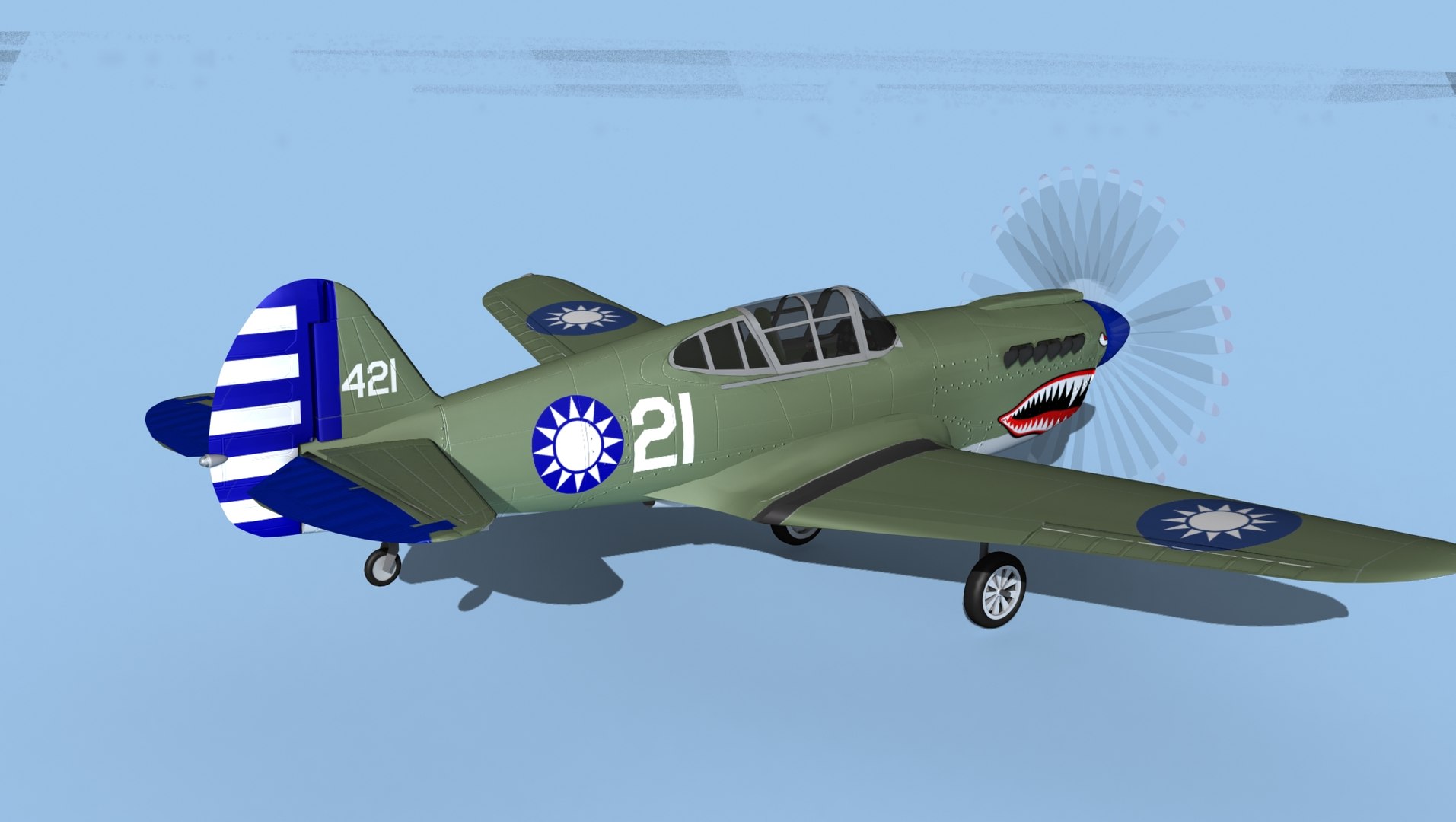 3D Model Curtiss P-40F Tomahawk V15 China - TurboSquid 1915540
