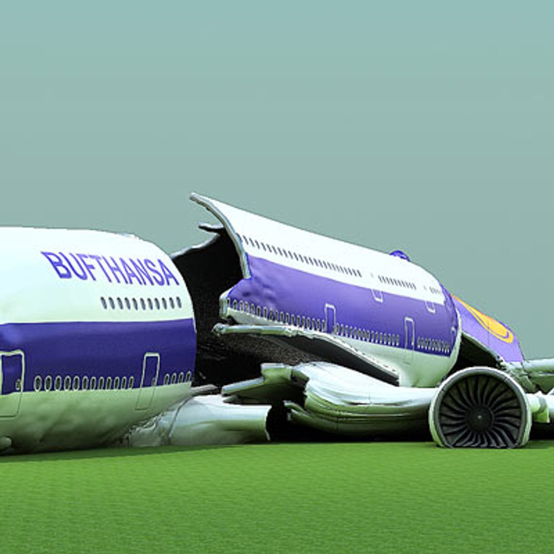 Crashed Plane 3d Model