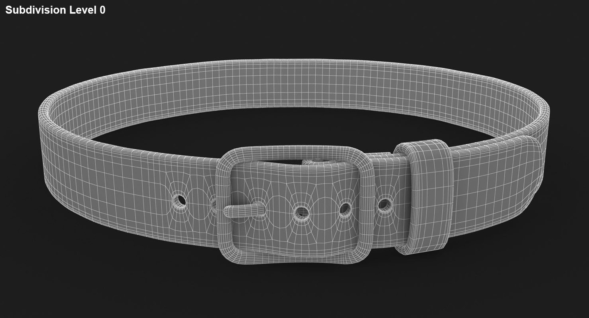 3d realistic belt 2 brown model
