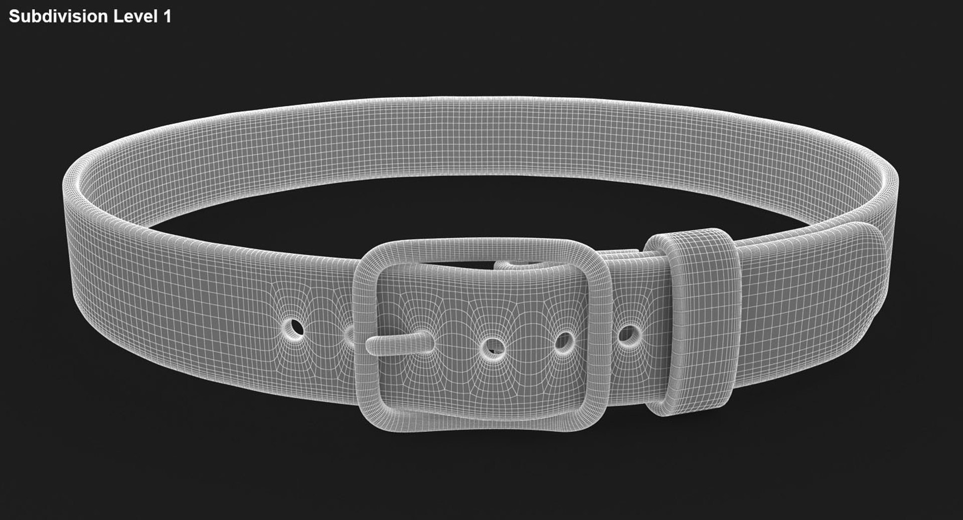 3d realistic belt 2 brown model