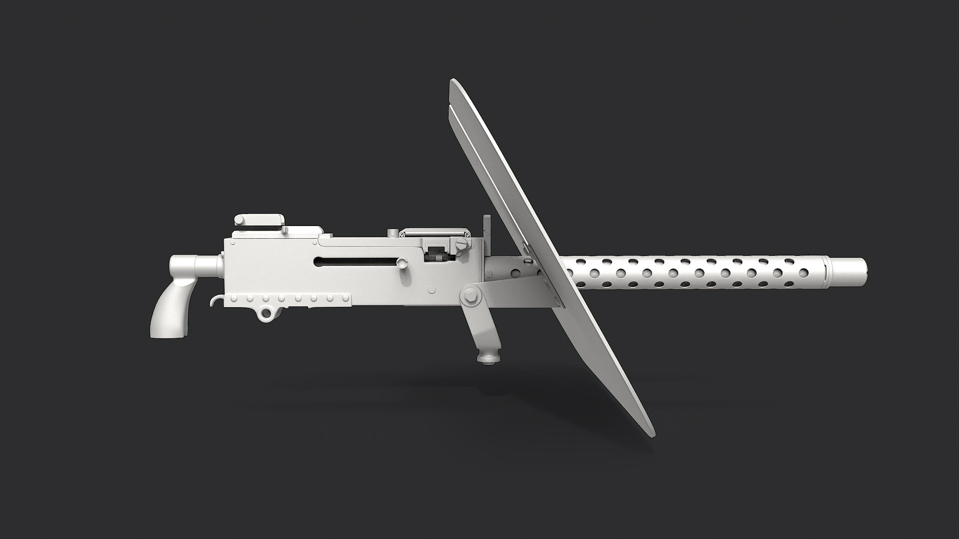 3D M1919 Machine Gun With Shield - TurboSquid 1919072
