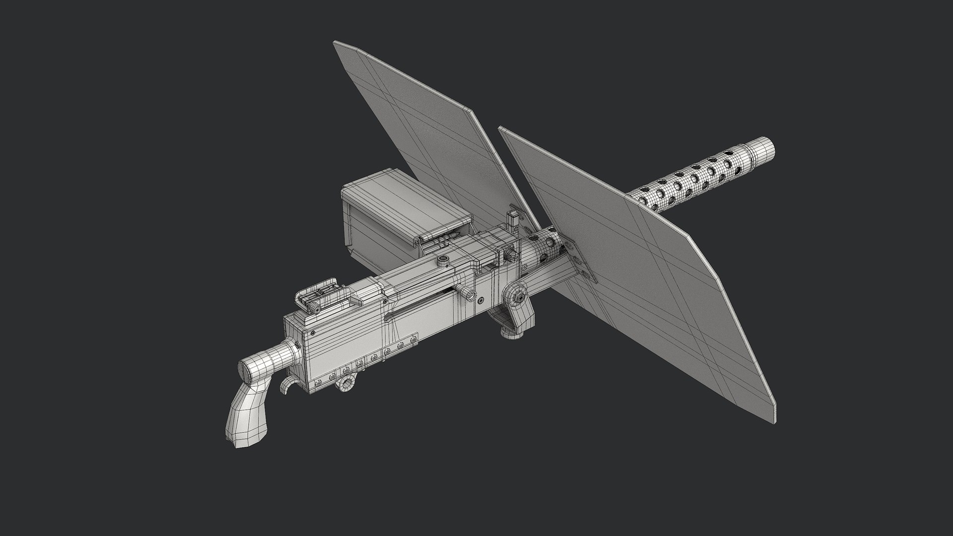 3D M1919 Machine Gun With Shield - TurboSquid 1919072