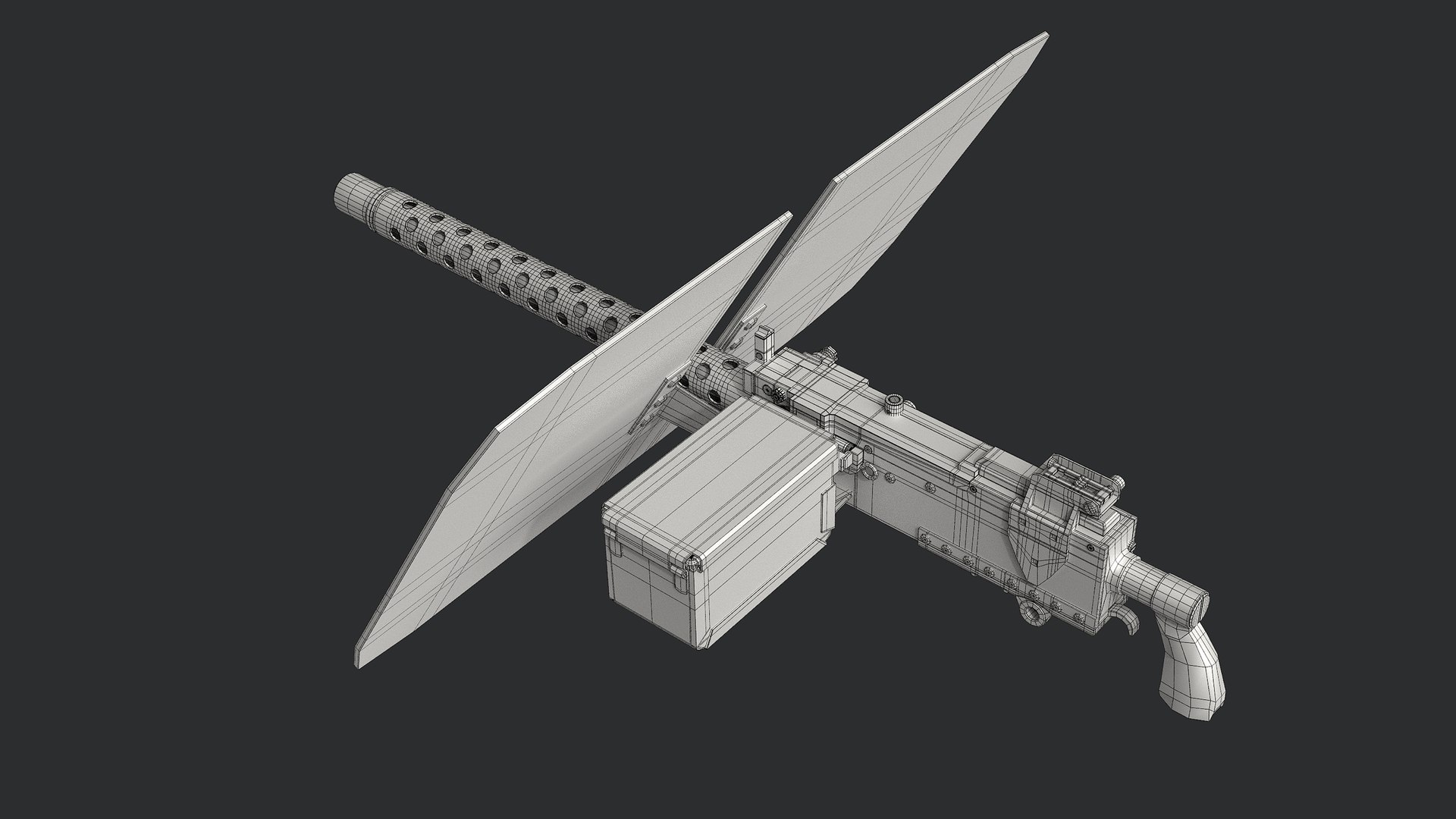 3D M1919 Machine Gun With Shield - TurboSquid 1919072