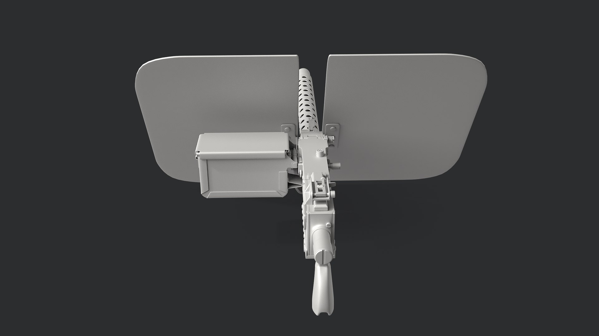 3D M1919 Machine Gun With Shield - TurboSquid 1919072
