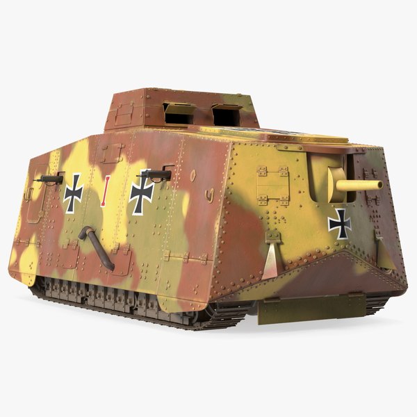 modelo 3d A7V Sturmpanzerwagen Tanque Camuflaje Aparejado - TurboSquid ...