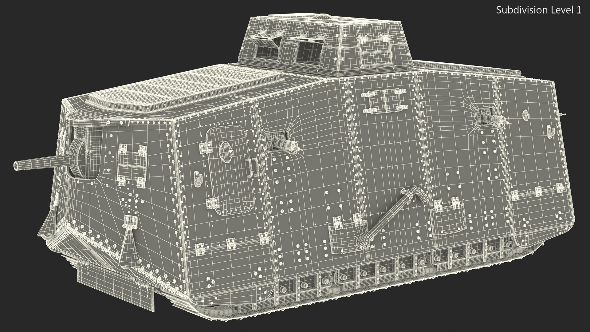 A7V Sturmpanzerwagen Tank Camo Rigged 3D model - TurboSquid 2168214