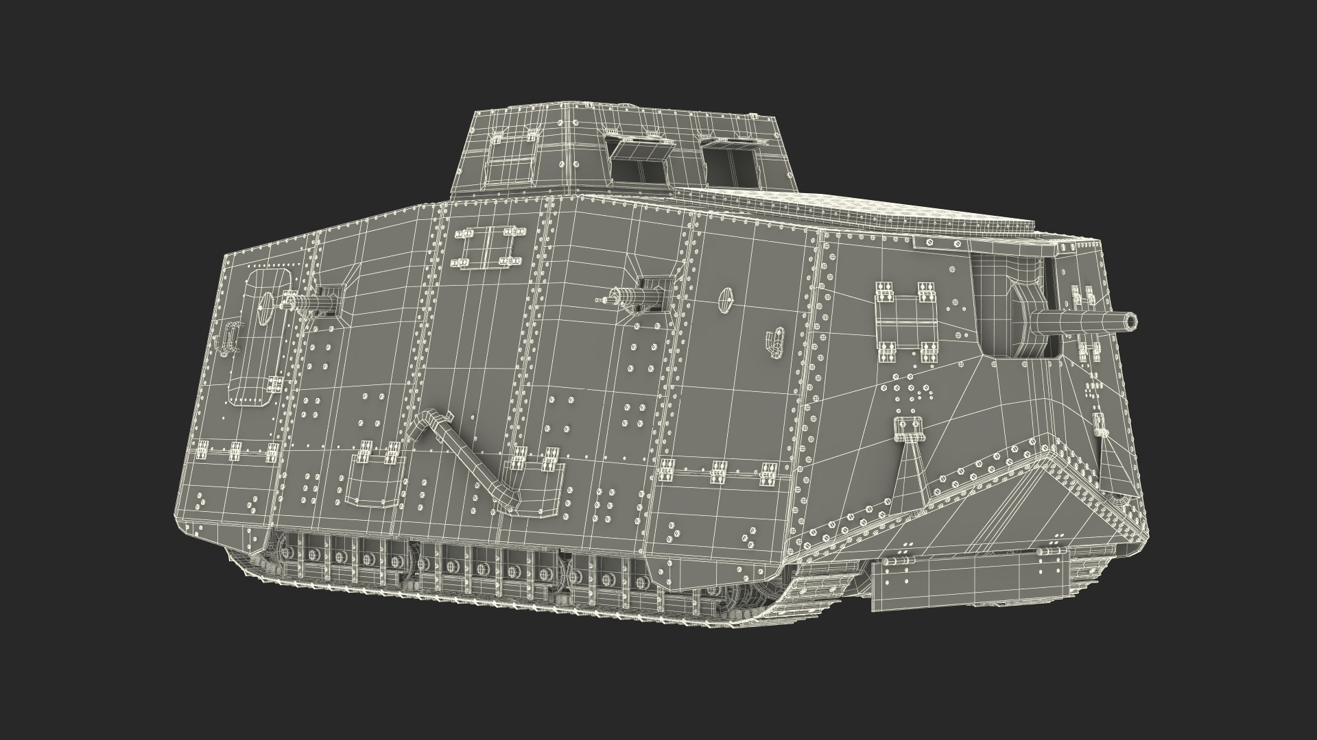 A7V Sturmpanzerwagen Tank Camo Rigged 3D model - TurboSquid 2168214