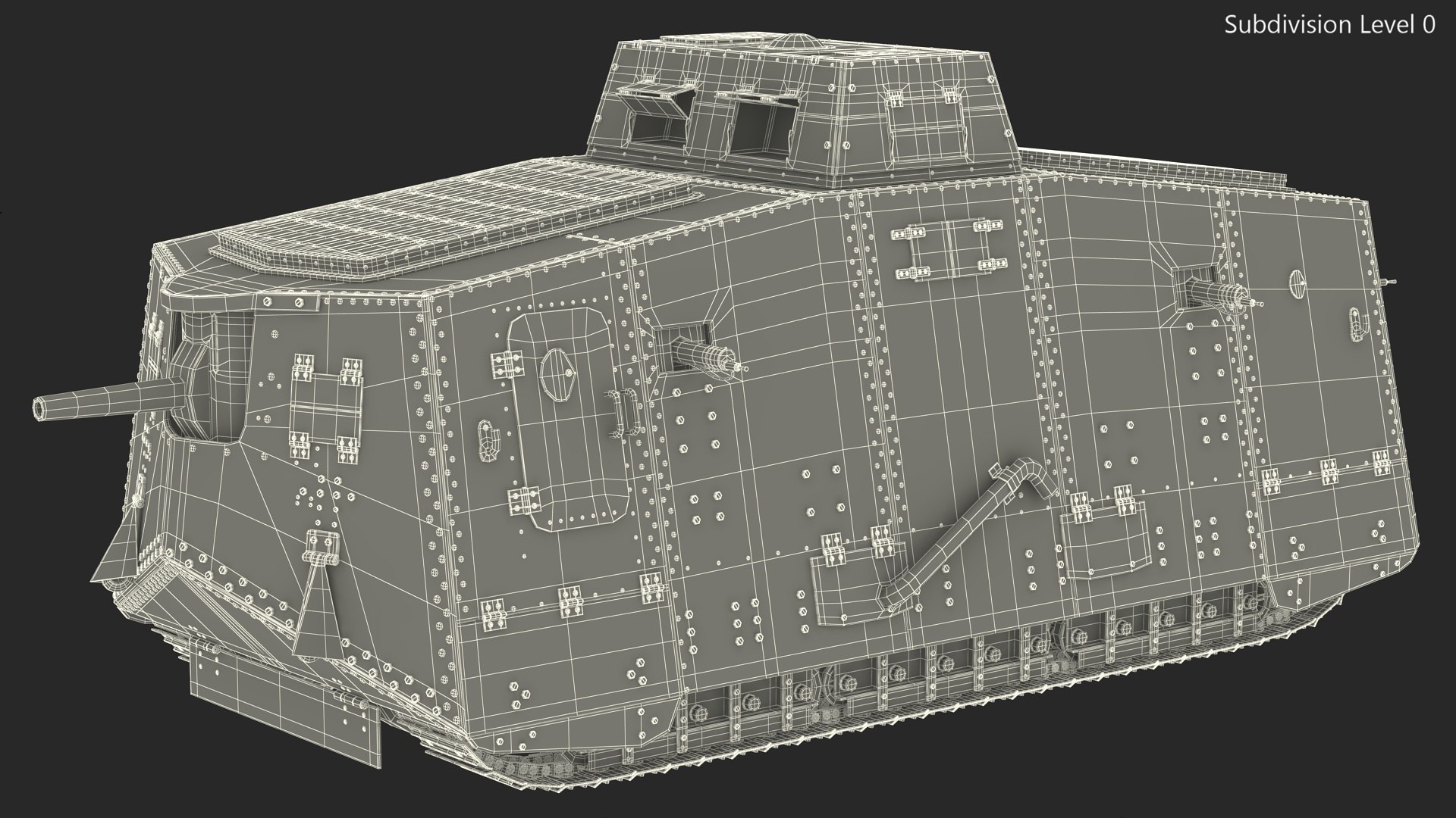 A7V Sturmpanzerwagen Tank Camo Rigged 3D model - TurboSquid 2168214