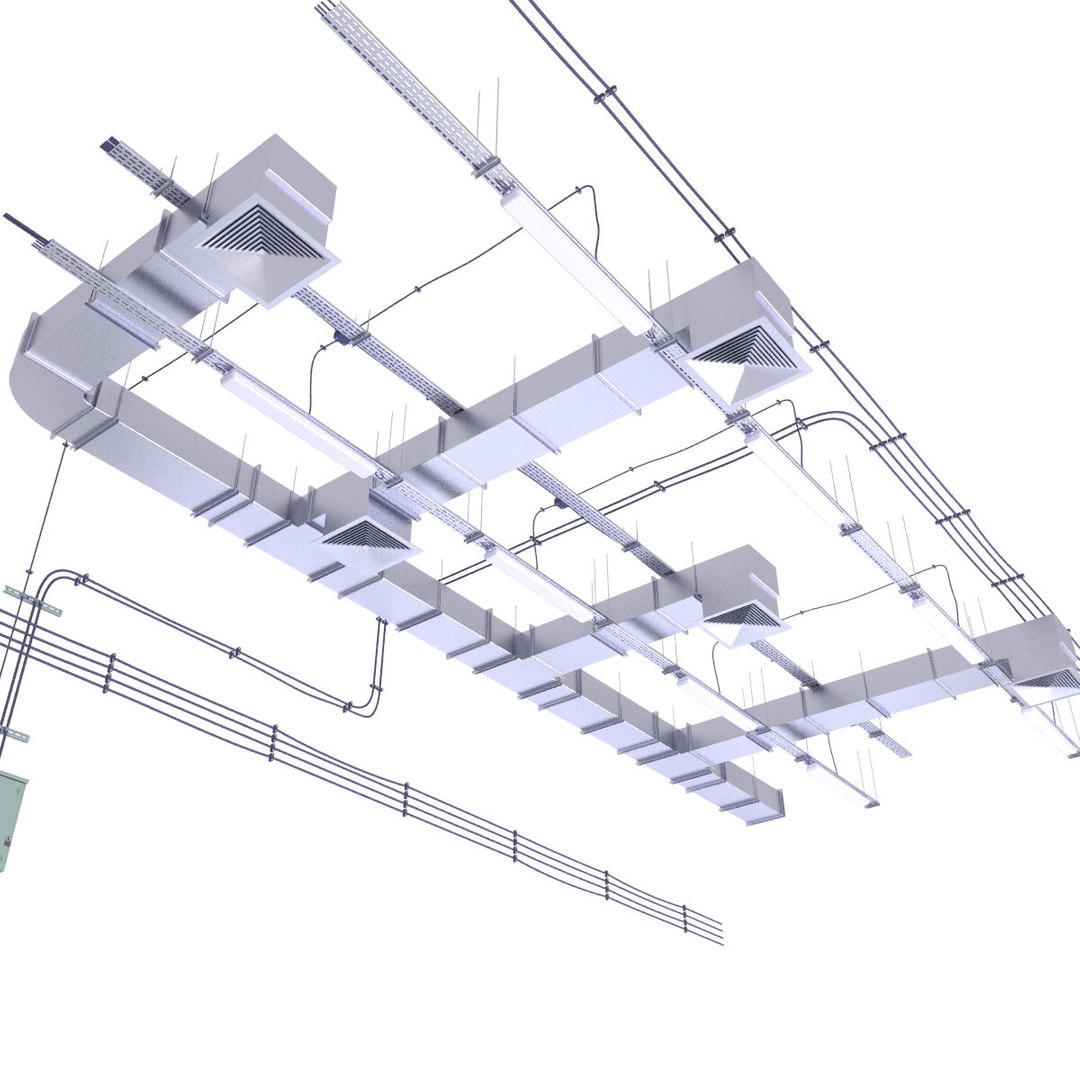 3D Model Industrial Ceiling Duct 7 - TurboSquid 2098180