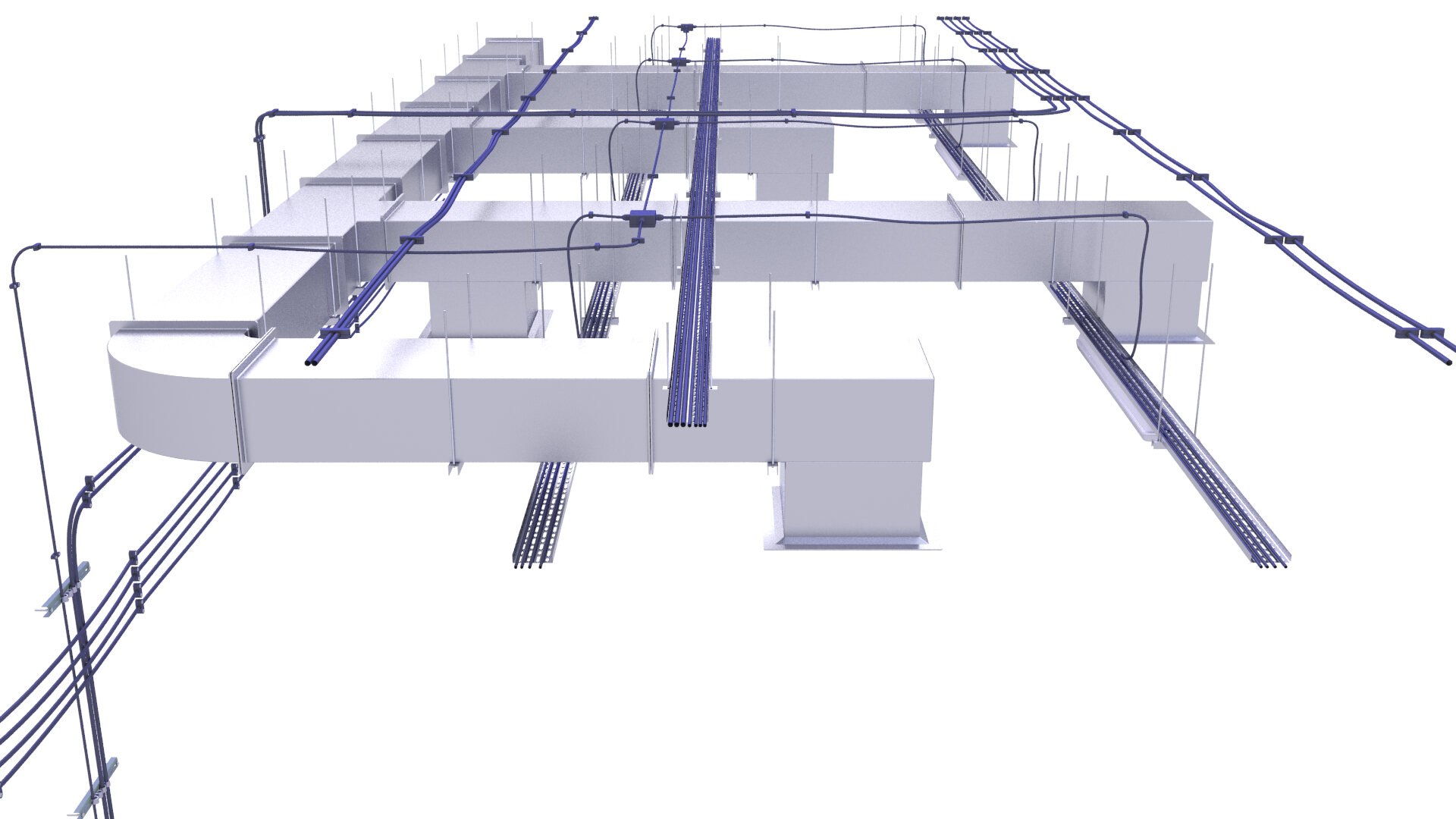 3D Model Industrial Ceiling Duct 7 - TurboSquid 2098180