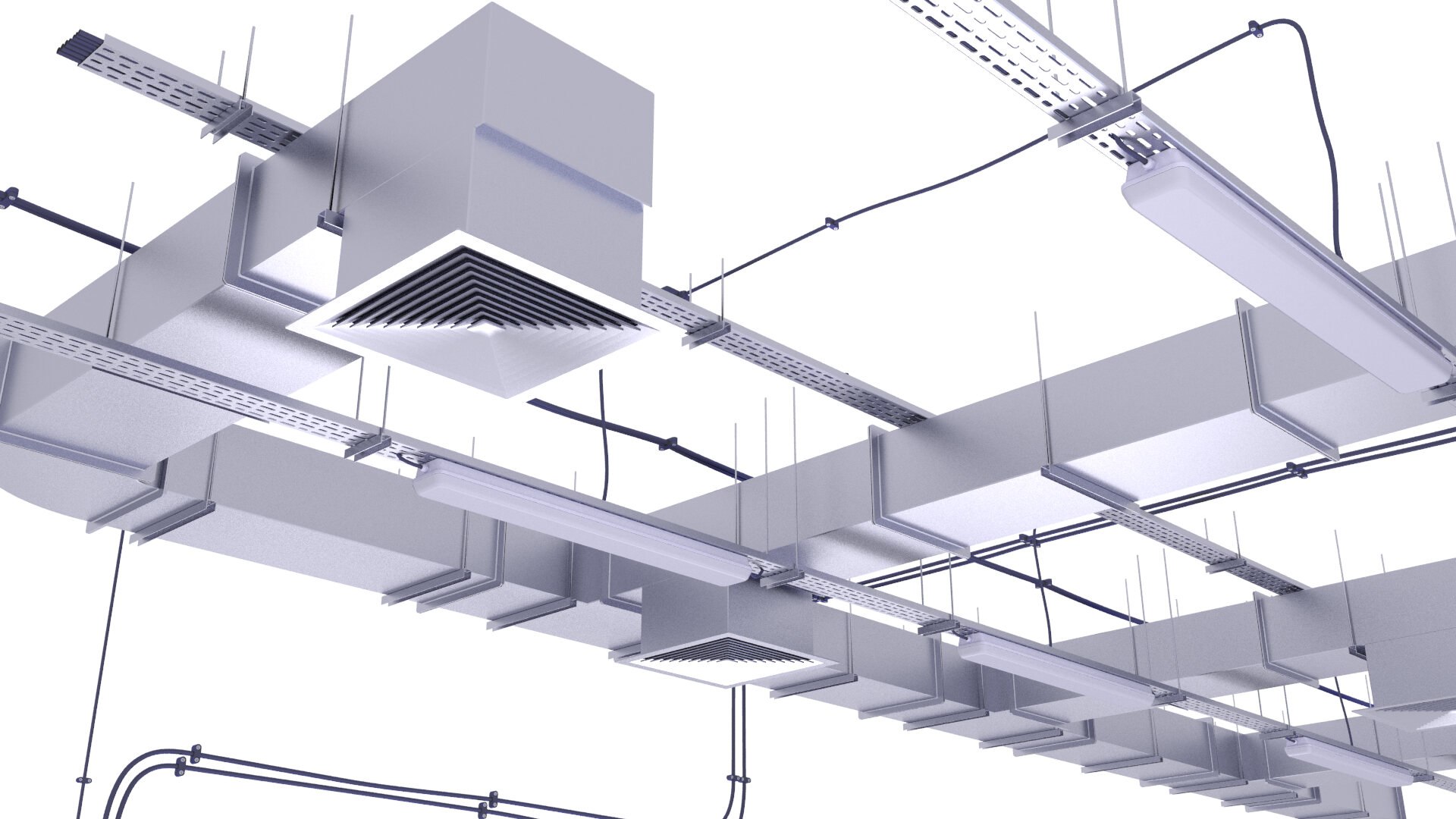 3D Model Industrial Ceiling Duct 7 - TurboSquid 2098180