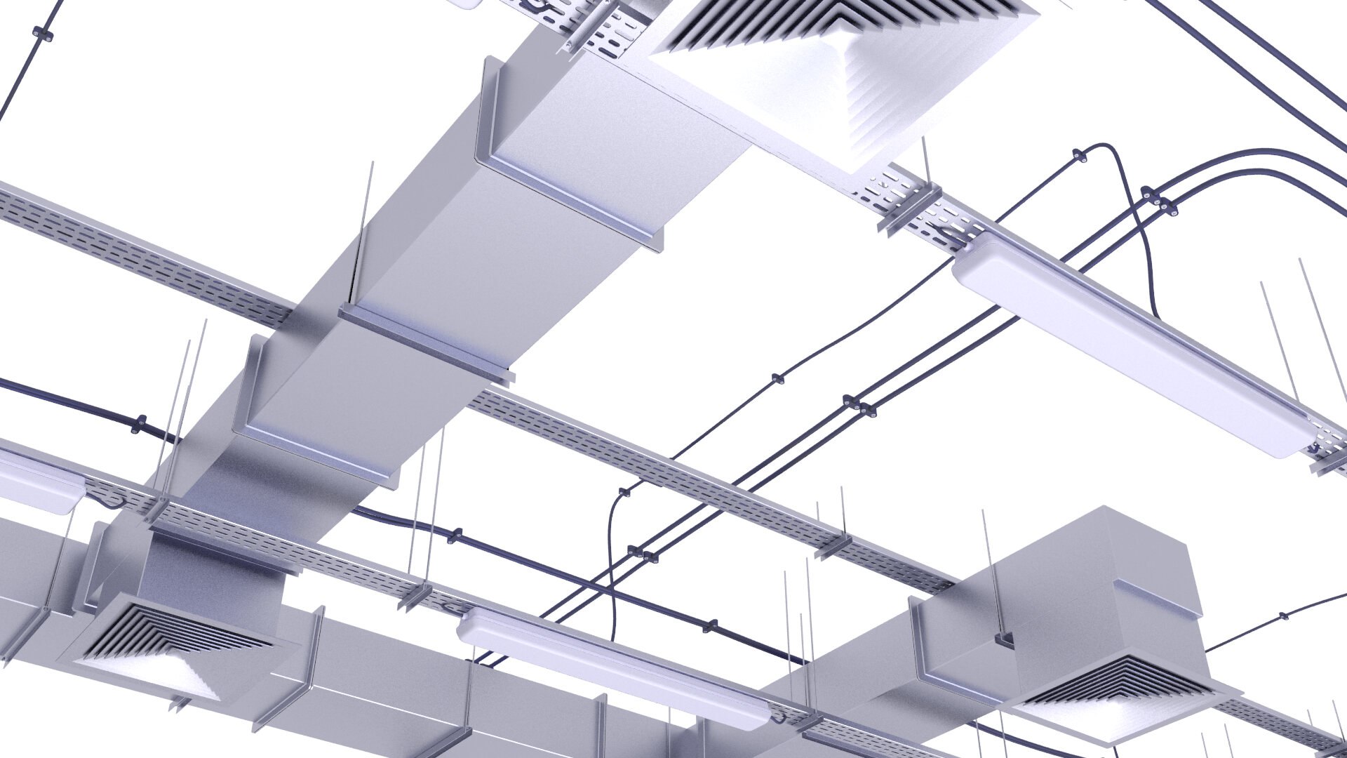 3D Model Industrial Ceiling Duct 7 - TurboSquid 2098180