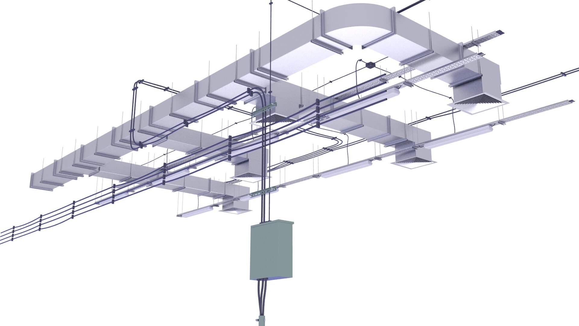 3D Model Industrial Ceiling Duct 7 - TurboSquid 2098180