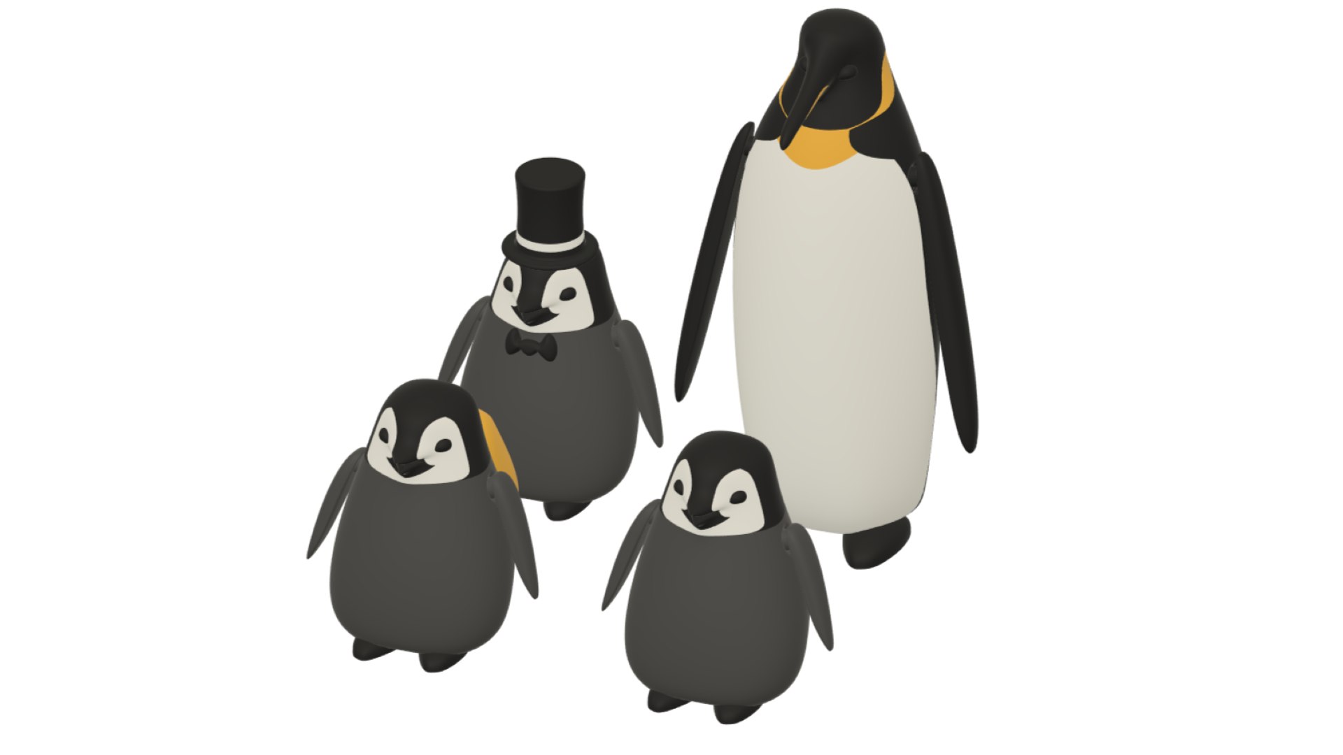 3D Penguin Family Bundle - TurboSquid 2135673