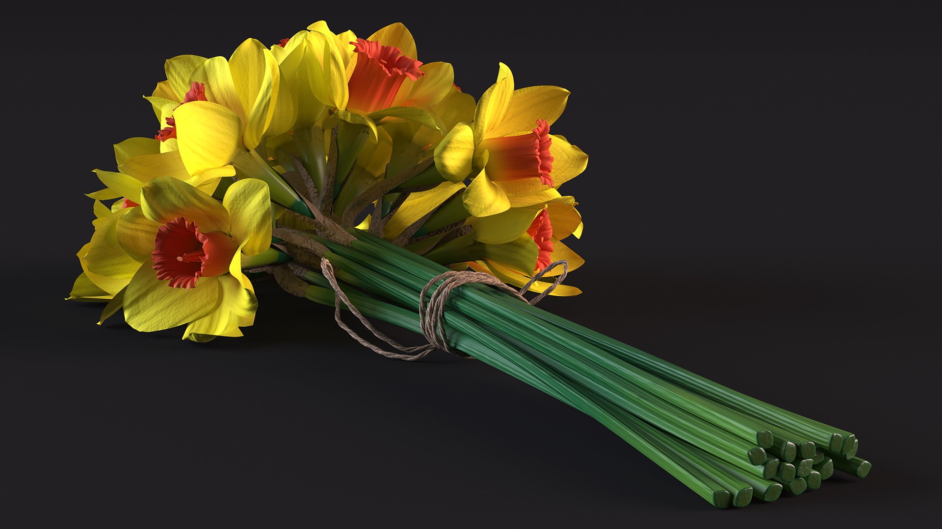 Yellow Daffodils Bouquet 3D model - TurboSquid 2094455