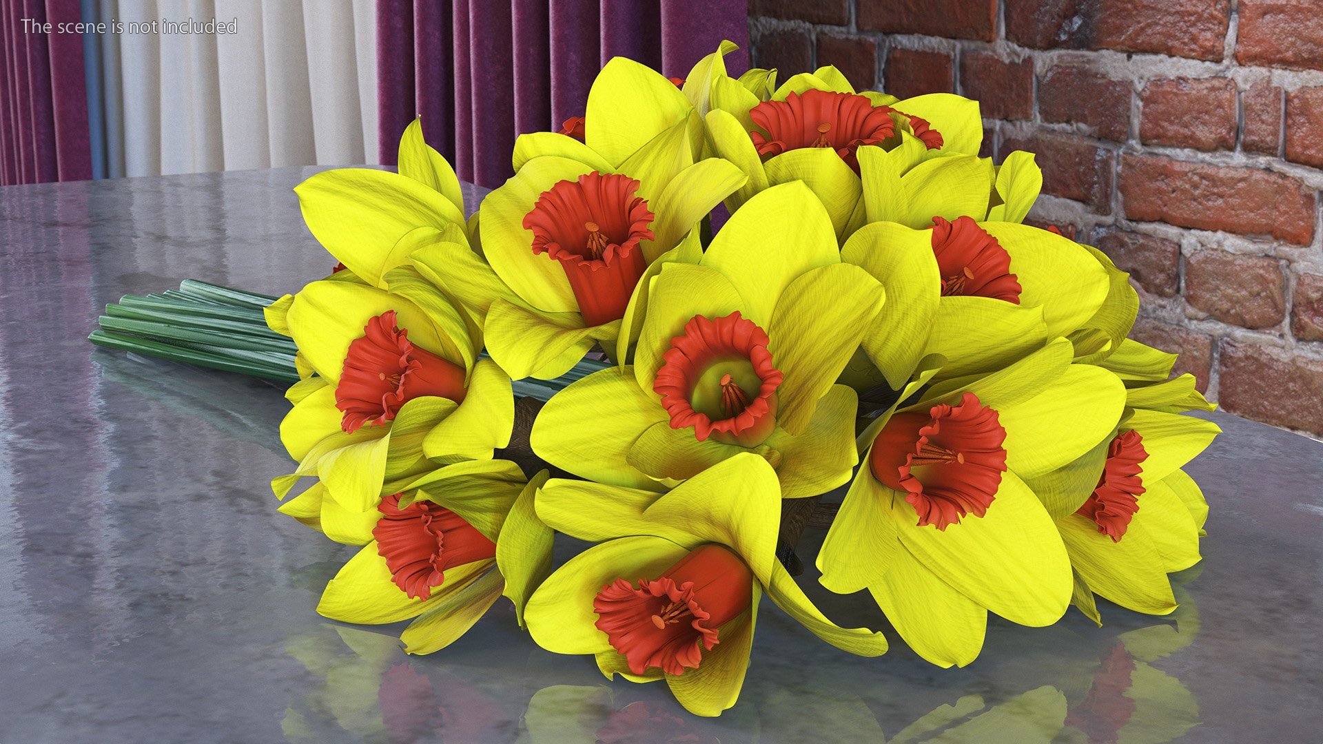 Yellow Daffodils Bouquet 3D model - TurboSquid 2094455