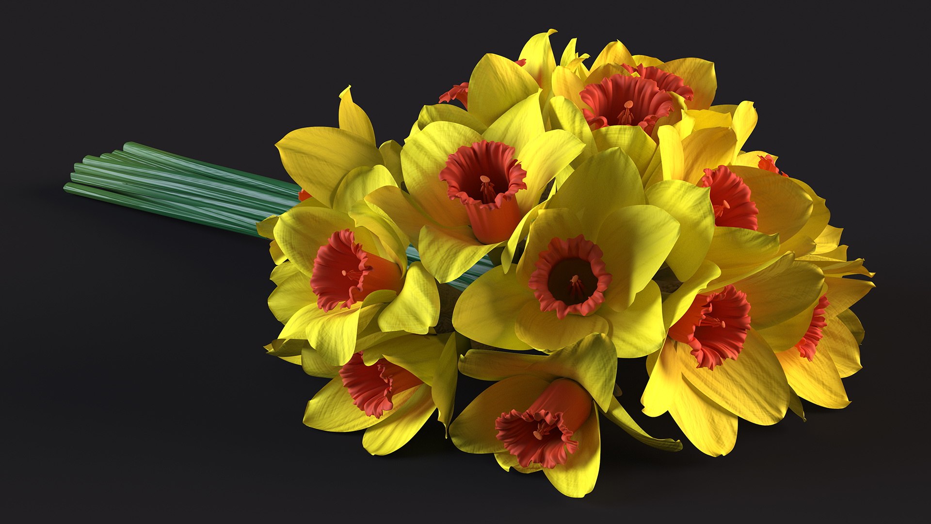 Yellow Daffodils Bouquet 3D model - TurboSquid 2094455