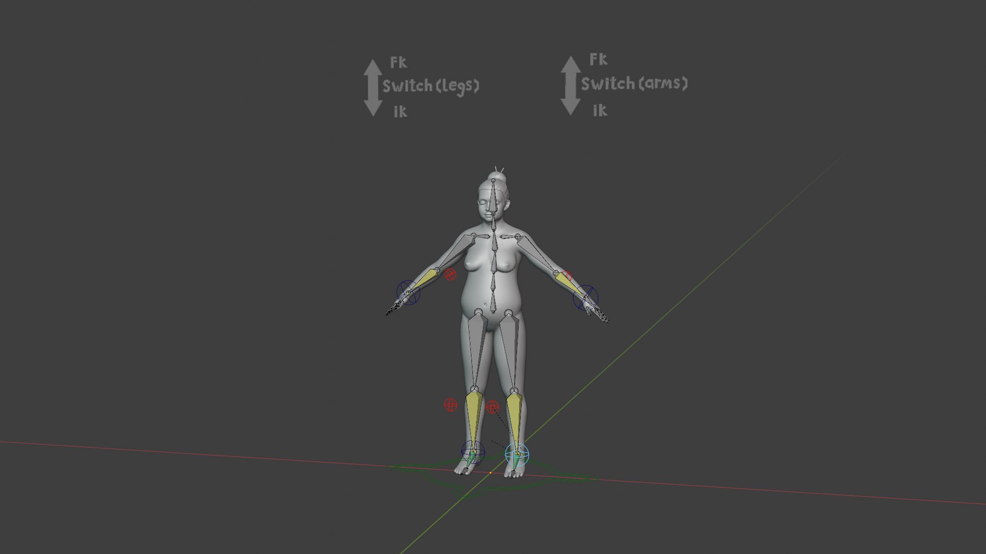 3D Model Stylized Fat Female Body Base Mesh 3D Model Rigged With IK FK ...