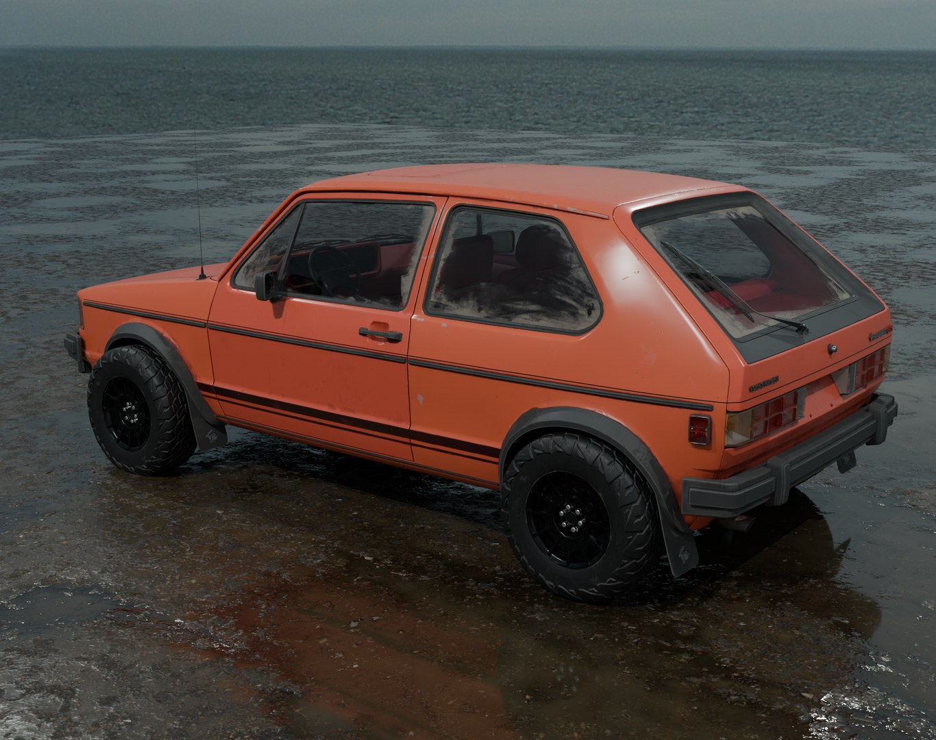3D Model Realistic Old Car Full Interior And Exterior PBR 4k ...