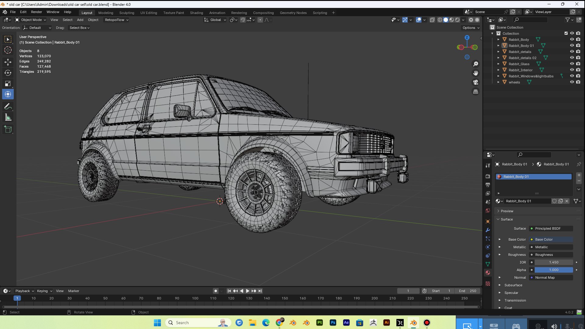 3D Model Realistic Old Car Full Interior And Exterior PBR 4k ...