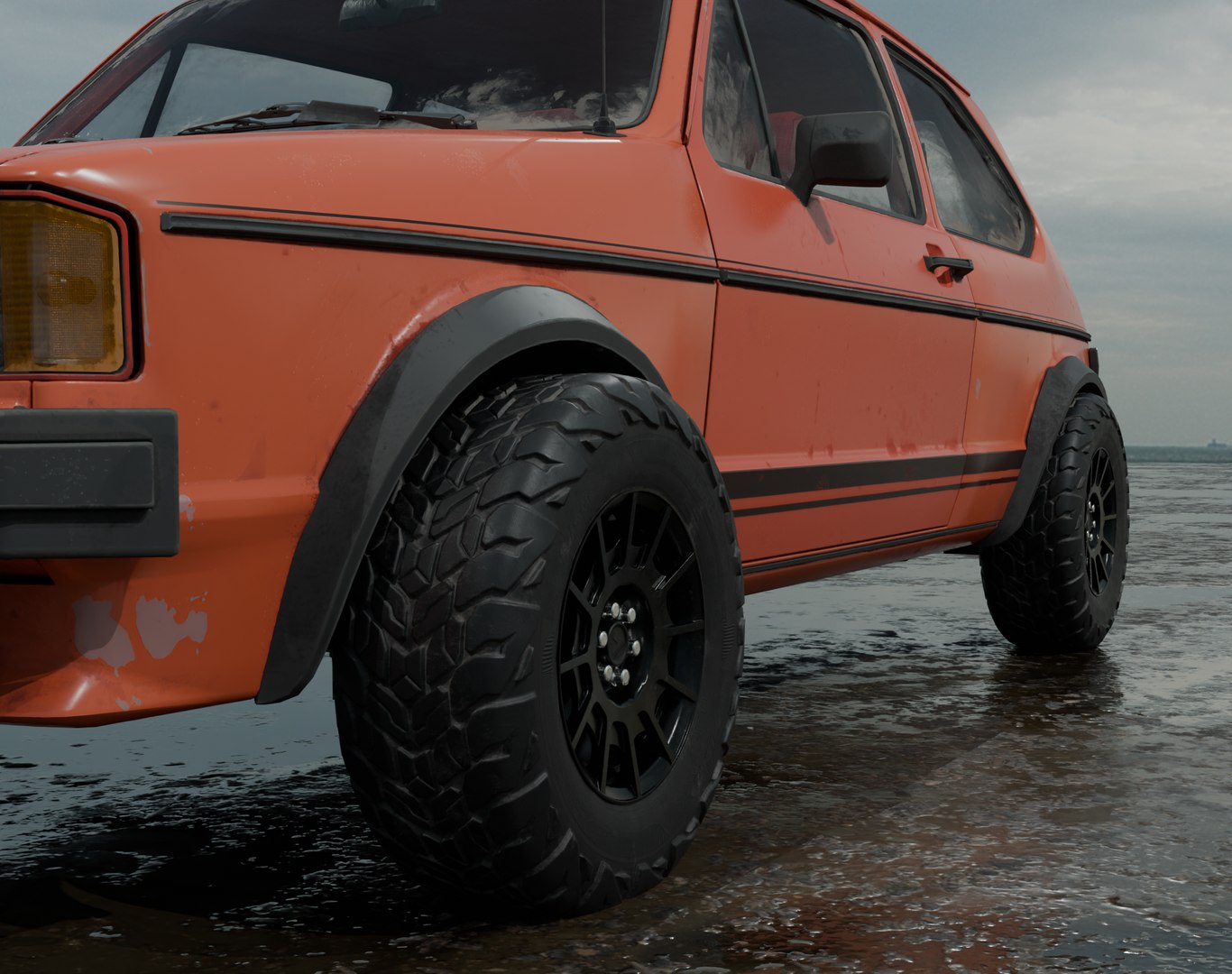 3D Model Realistic Old Car Full Interior And Exterior PBR 4k ...