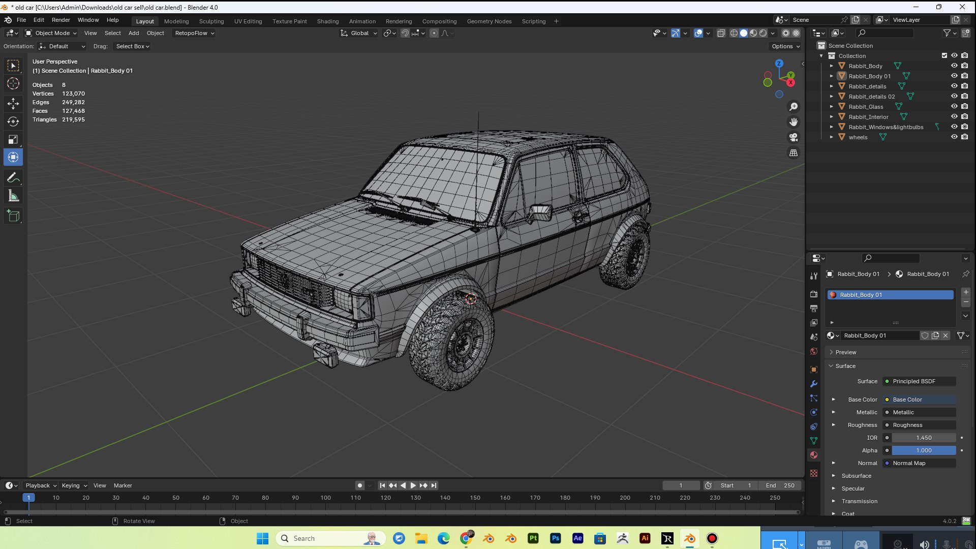 3D Model Realistic Old Car Full Interior And Exterior PBR 4k ...